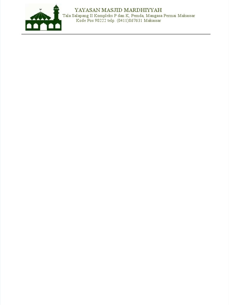 PDF Kop Surat Yayasan Masjid Mardhiyyah | PDF