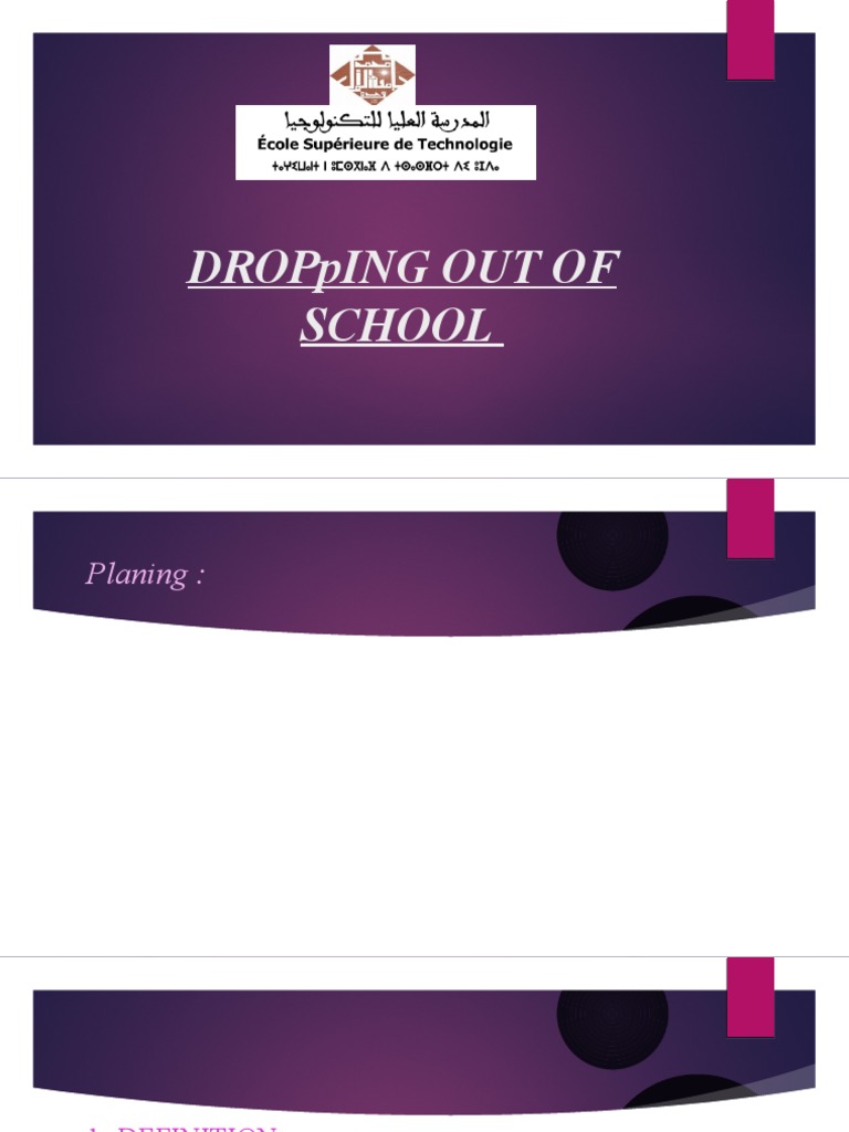 Dropping Out of School | Download Free PDF | Unemployment | Schools