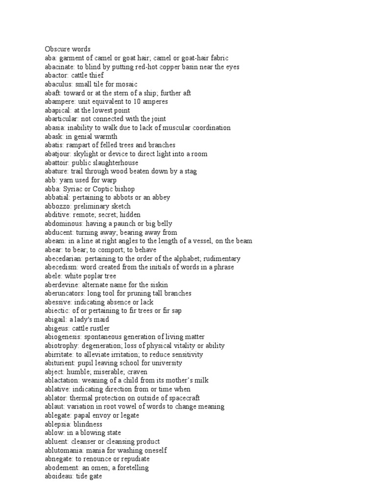 Glossary of Obsolete Words | PDF | Nature | Religion And Belief