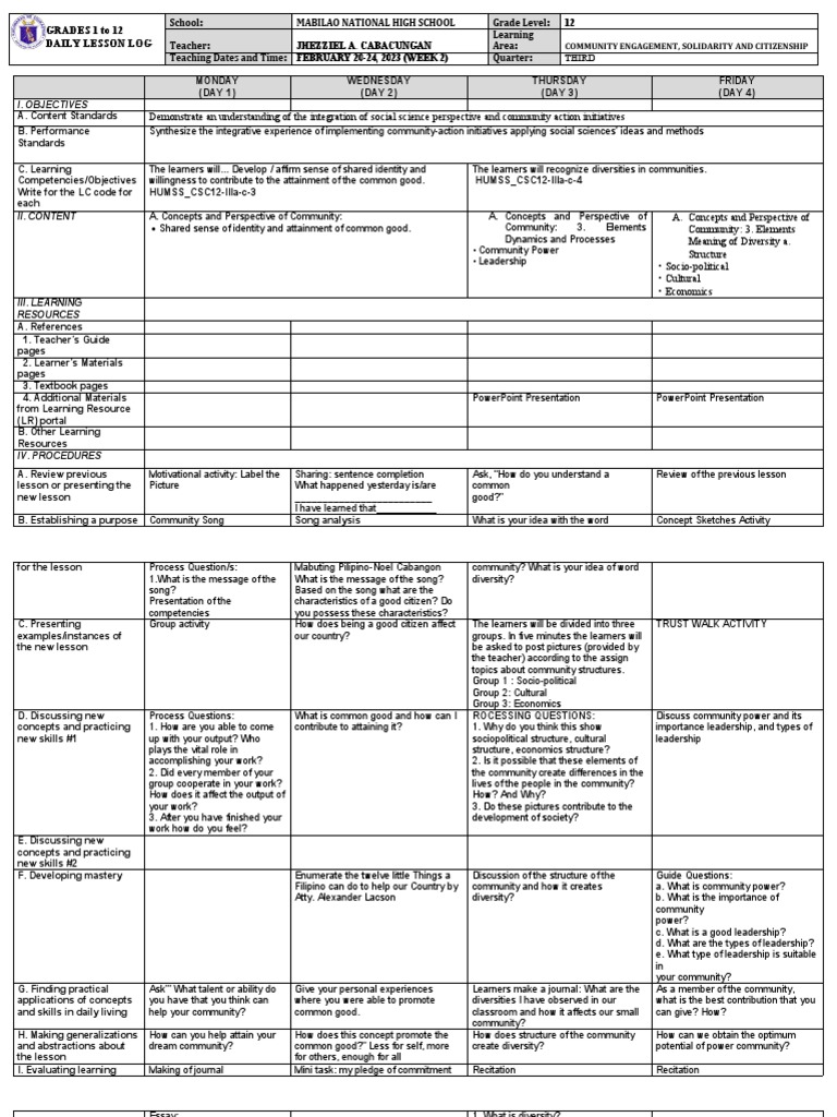 DLL Cesc Q1 W2 | PDF