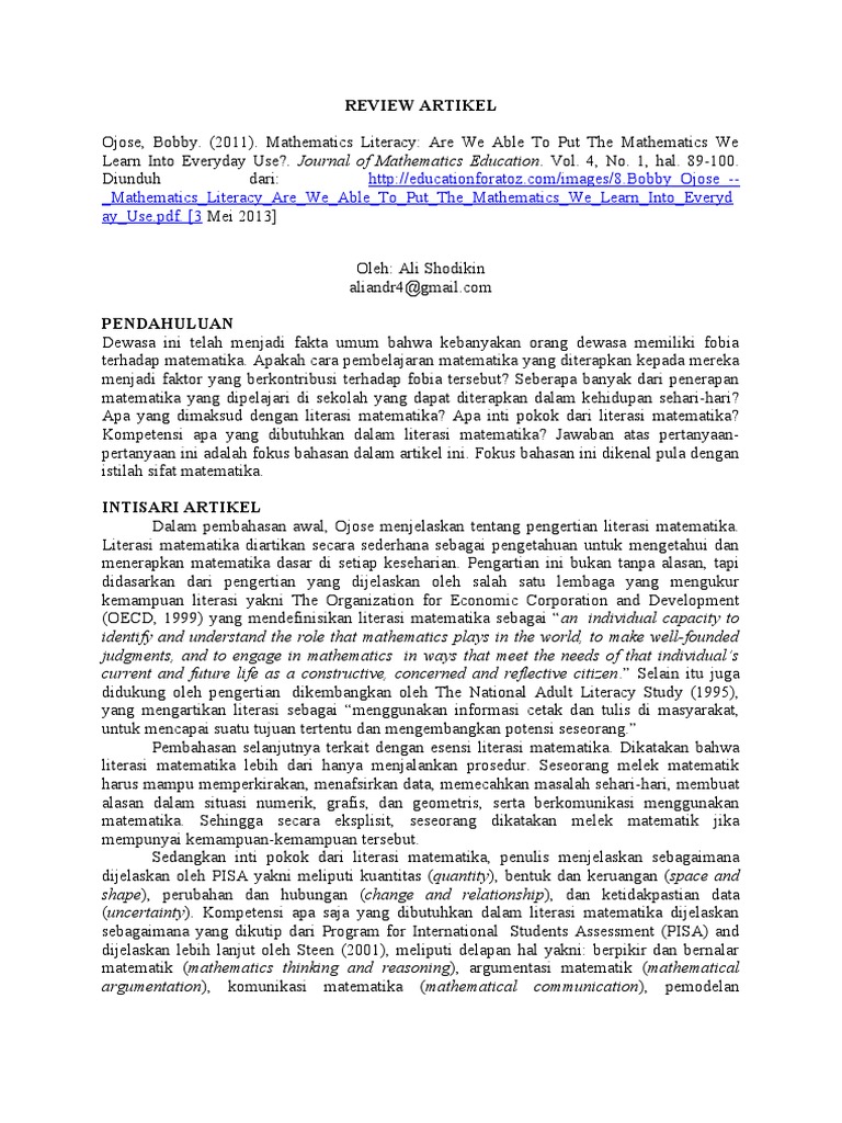 Contoh Review Artikel 2 | PDF