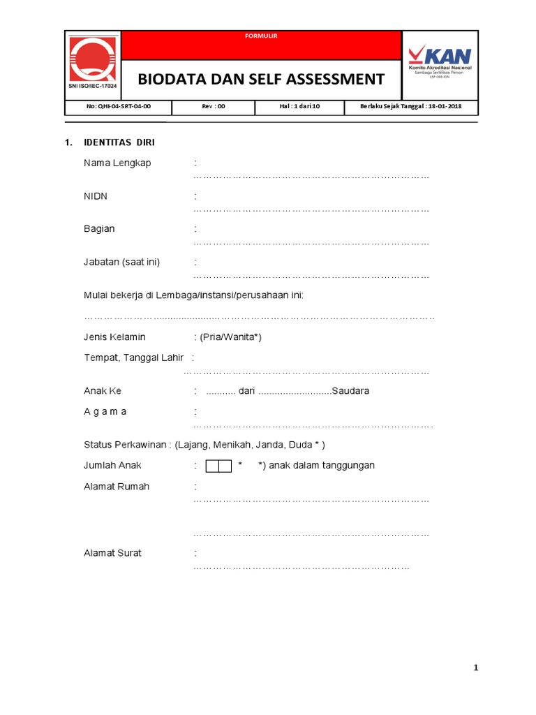 Bio Data Assesment | PDF