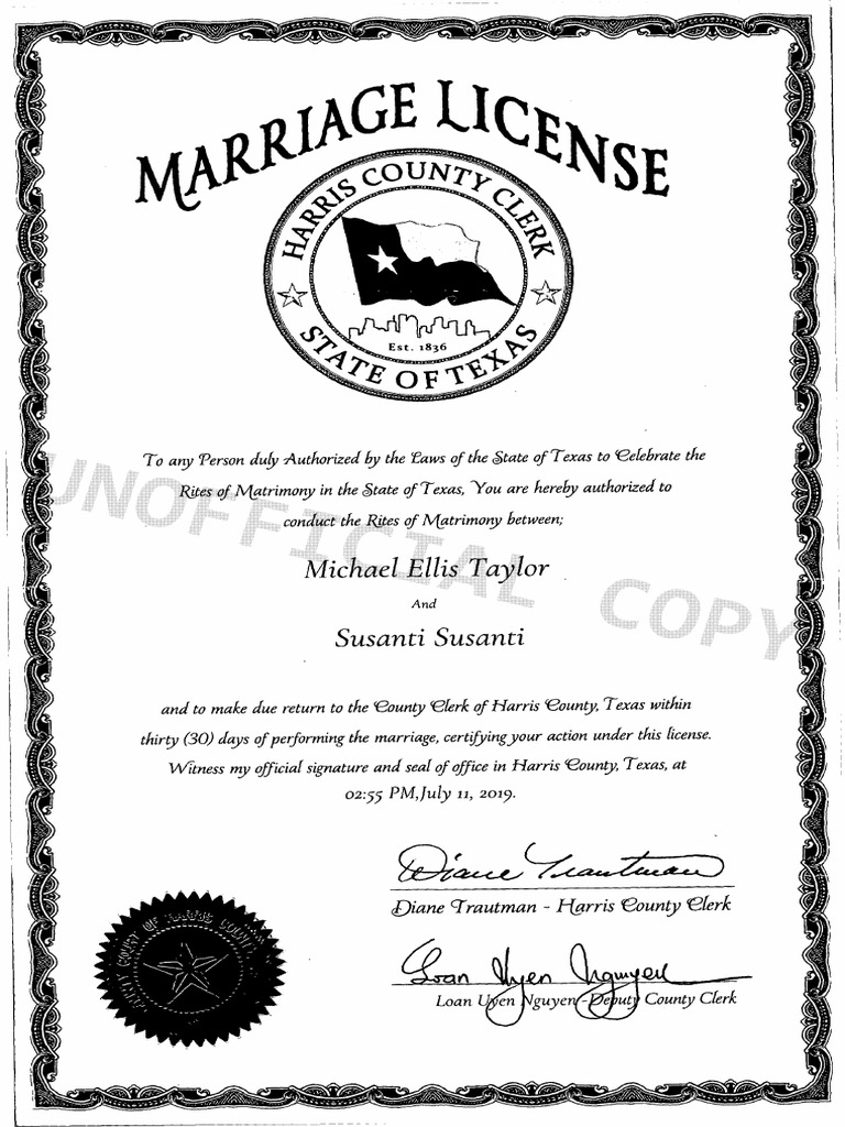 Marriage License 2019 | PDF
