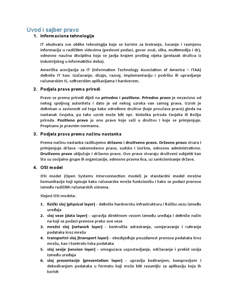 Uvod I Sajber Pravo | PDF
