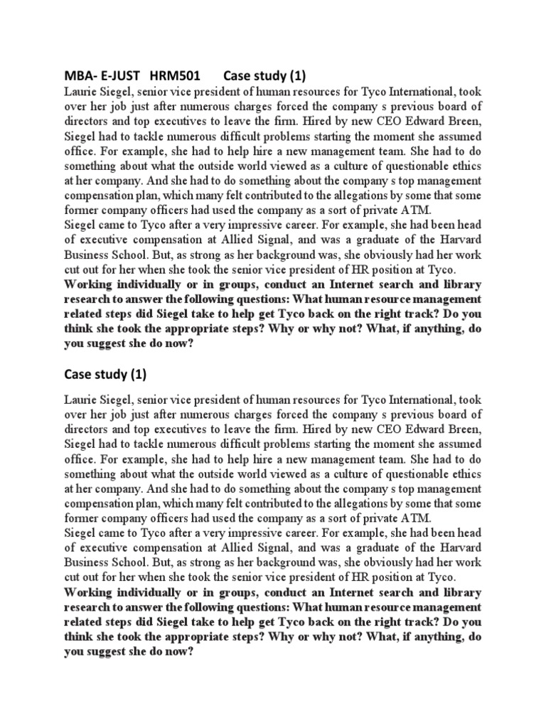 Advanced HRM - Case 1 | PDF | Human Resource Management | Human Resources