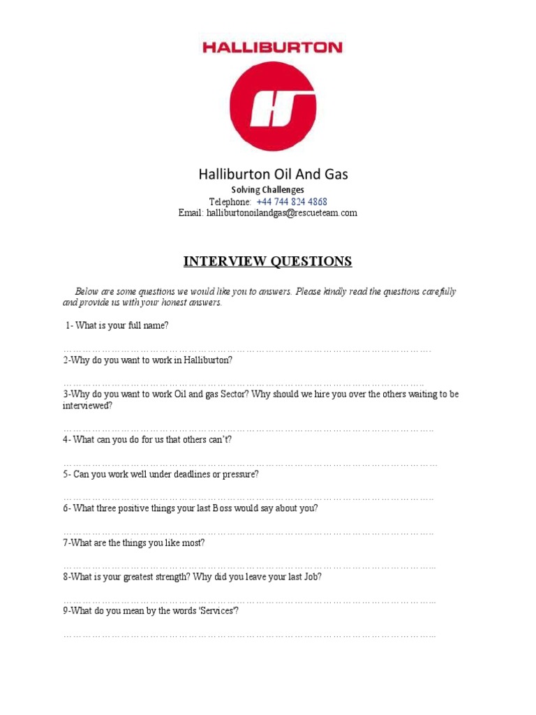 Halliburton Interview Questions Guide | PDF | Business