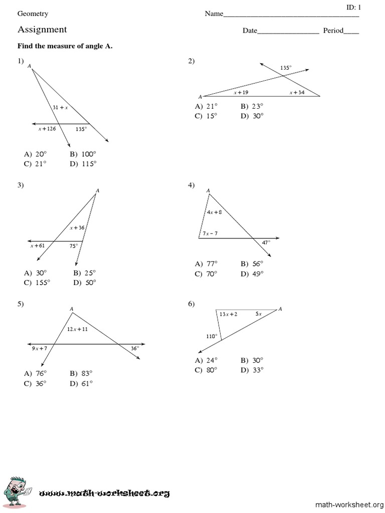 Congruent Triangles-Triangle-Angle-Sum-Hard | PDF