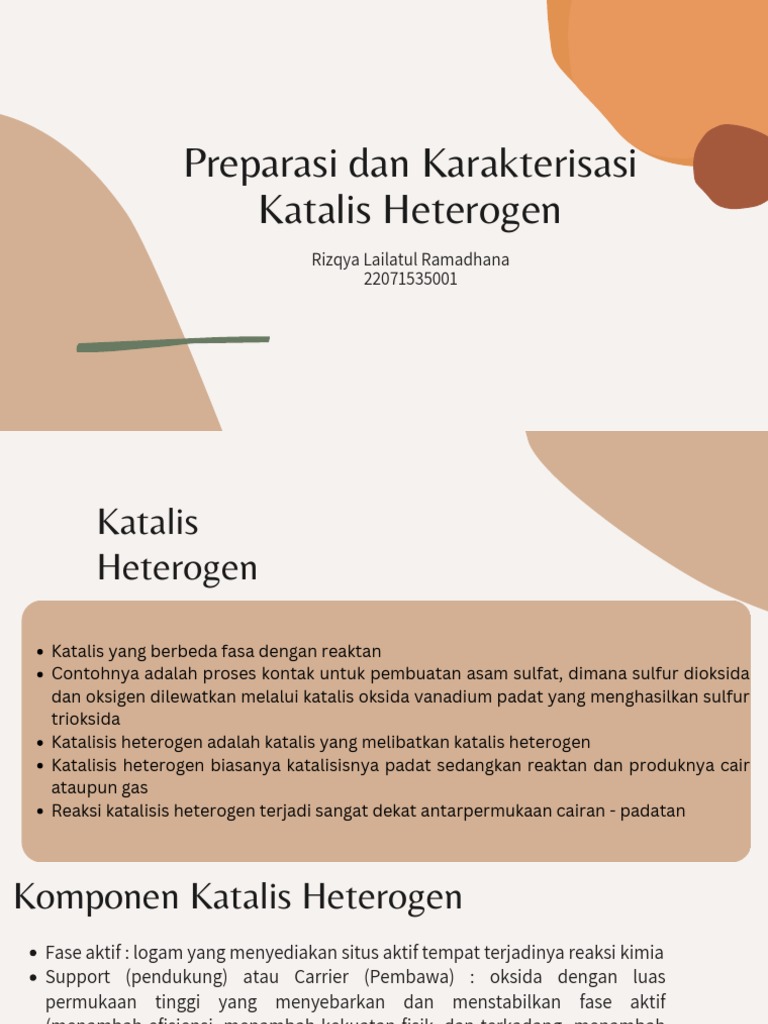 Karakterisasi Katalis Heterogen dan Homogen | PDF | Sains & Matematika | Teknologi & Rekayasa