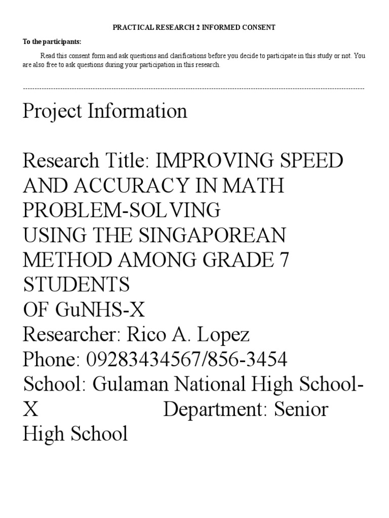 LETTER TO THE RESPONDENTS Ethical Consideration | PDF | Mathematics ...