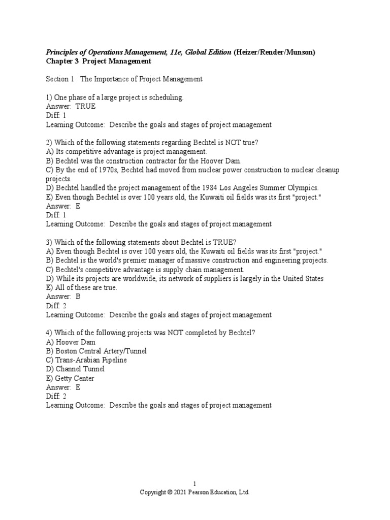 Chapter 3 Project Management | PDF | Project Management | Variance