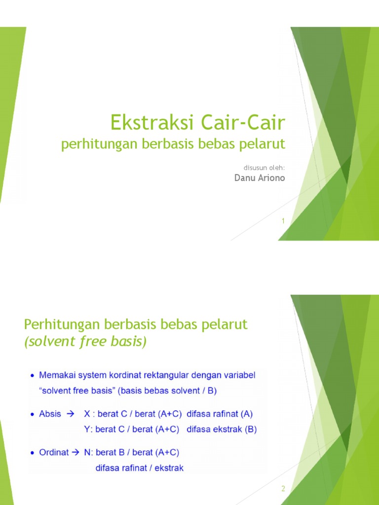 Ekstraksi Cair-Cair, Solvent Free Basis | PDF