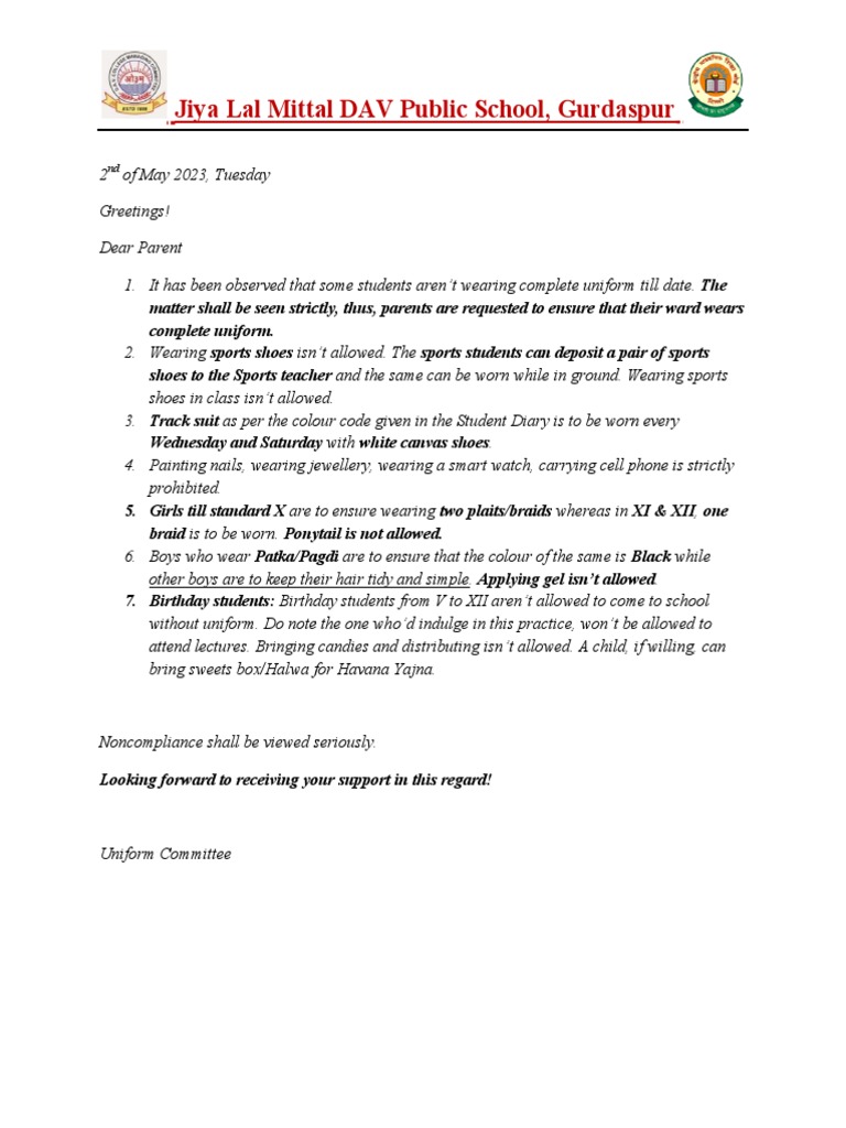 Uniform Notice 02.05.2023 | PDF