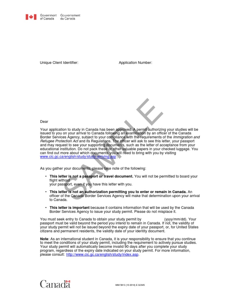 Canada Study Permit Introduction Letter | PDF | Travel Visa | Passport
