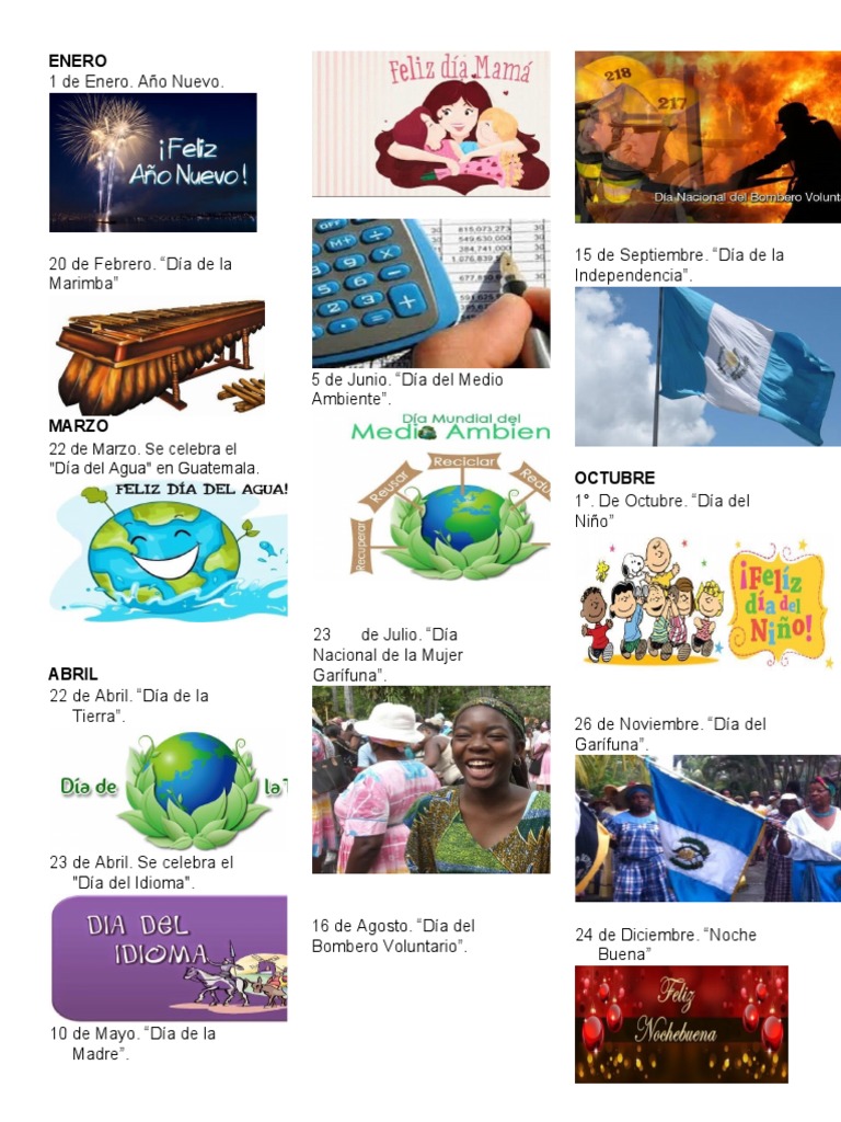 Meses Del Ano Festivos en Guatemala | PDF