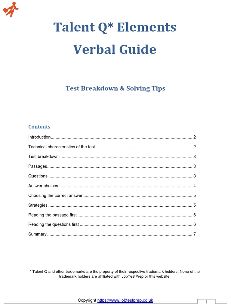 TQ Elements Verbal Guide New | PDF | Question | Inference