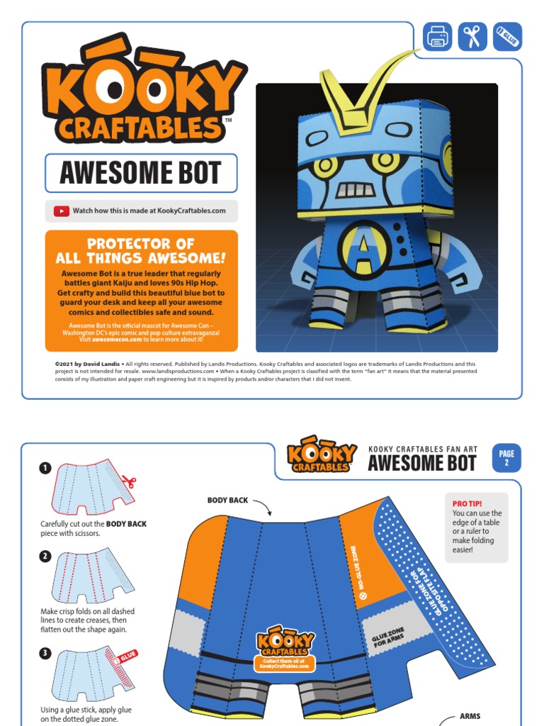 Awesome Bot Paper Craft Guide | PDF