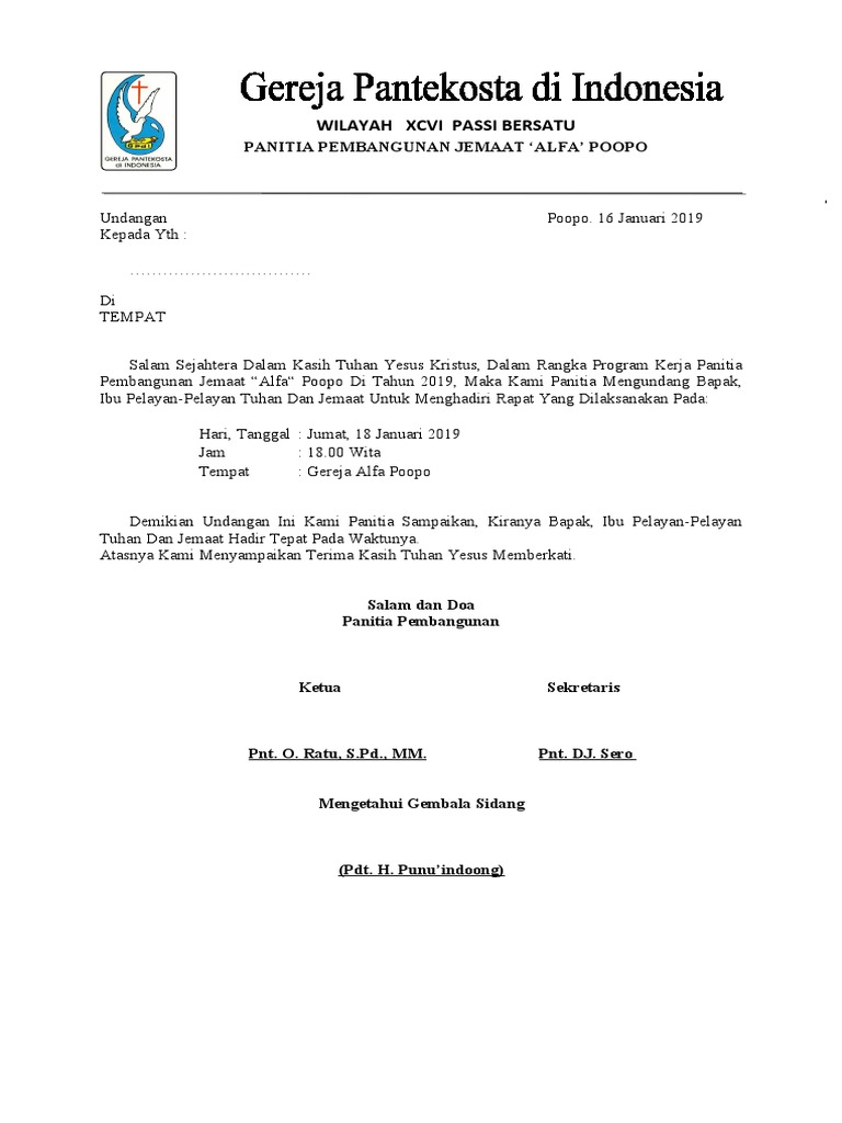 Undangan Rapat Panitia Pembangunan | PDF | Agama & Spiritualitas