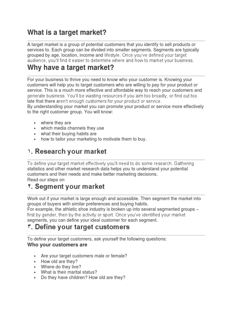 What Is A Target Market | PDF