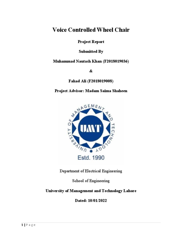 FYP REPORT 1 (1) (1) Nau | PDF | Wheelchair | Arduino