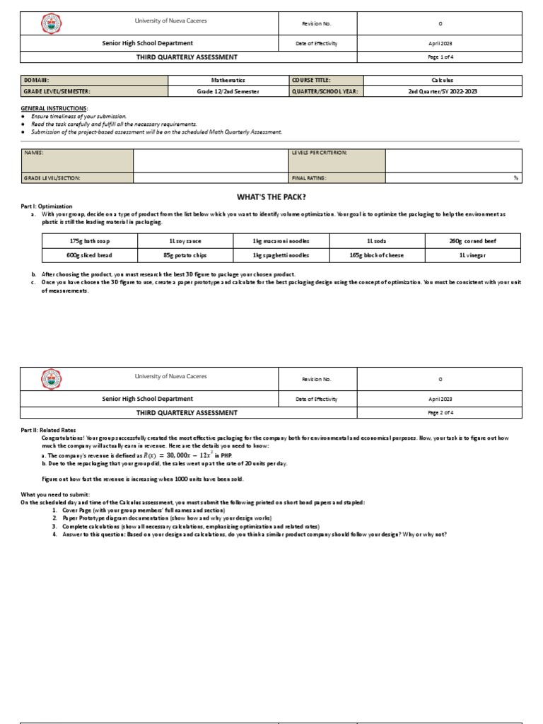 CALCULUS-STEM-12-Q3-2022-2023 | PDF