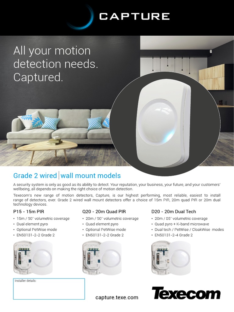 Motion Detectors for Installers | PDF | Security Alarm | Electrical ...