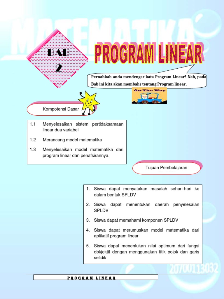 Bahan Ajar Program Linear 1 | PDF