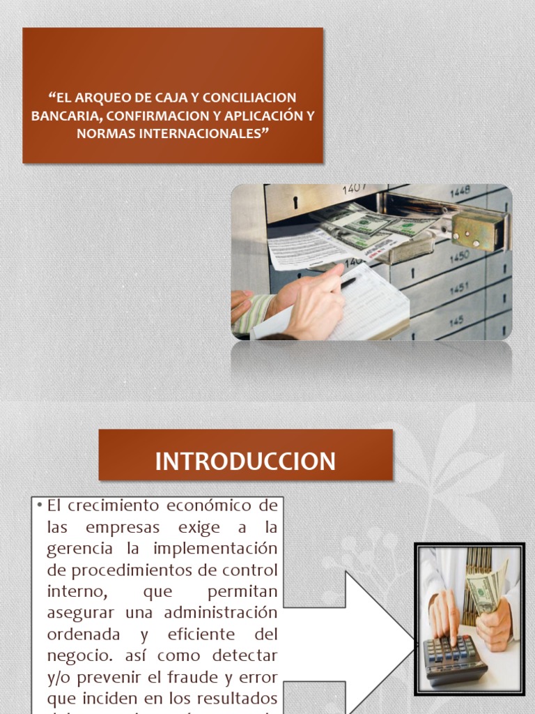 Arqueo de Caja y Conciliación Bancaria | PDF | normas internacionales ...