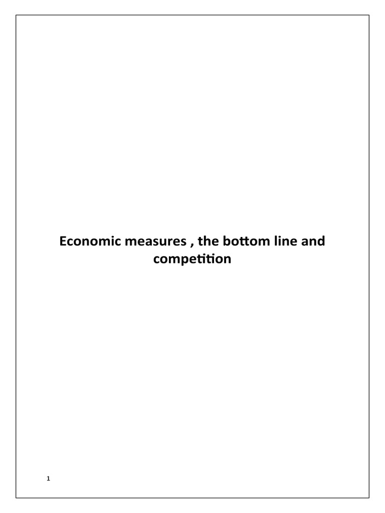 Economic Measures, The Bottom Line and Competition | PDF | Monopoly ...