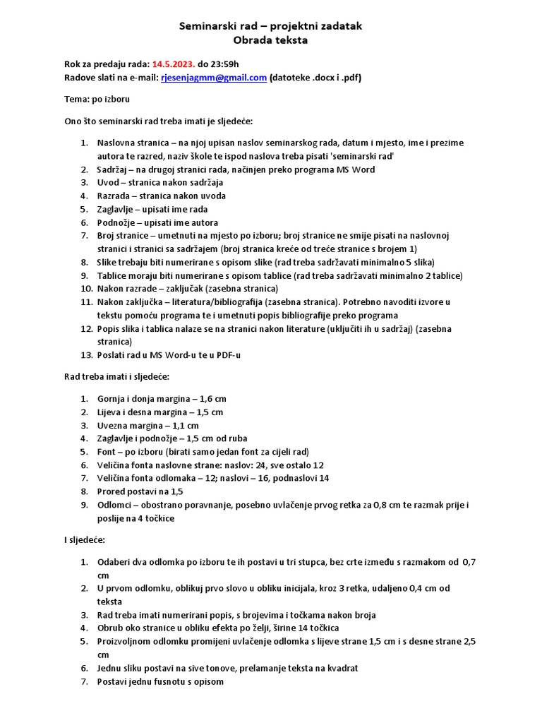 Projektni Zadatak - Word | PDF