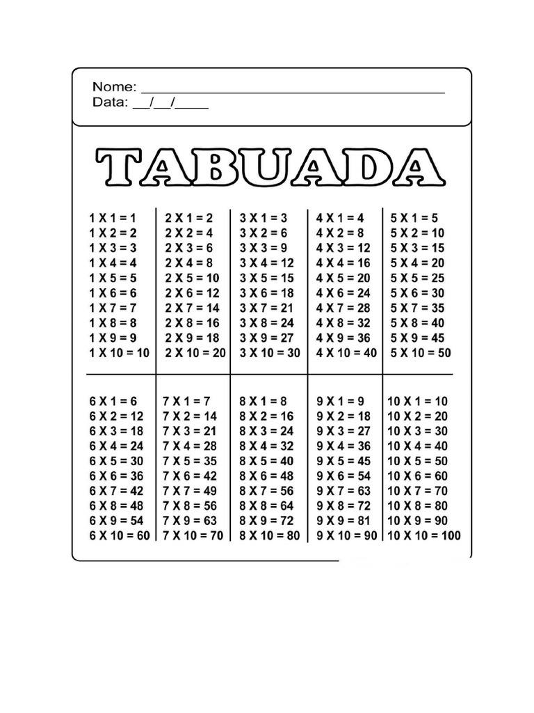 tabuada | PDF