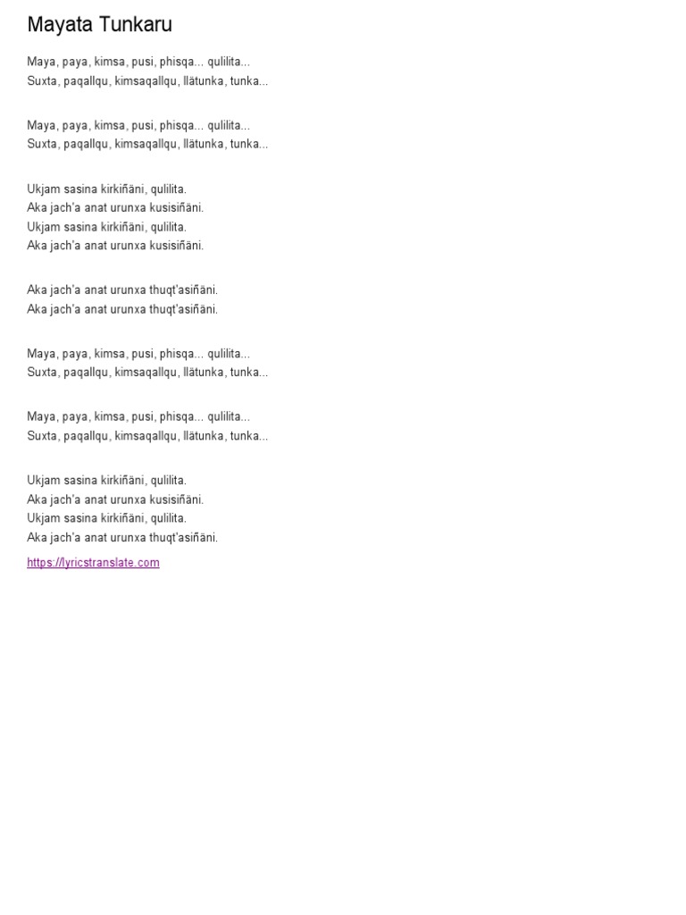 Mayata Tunkaru | PDF