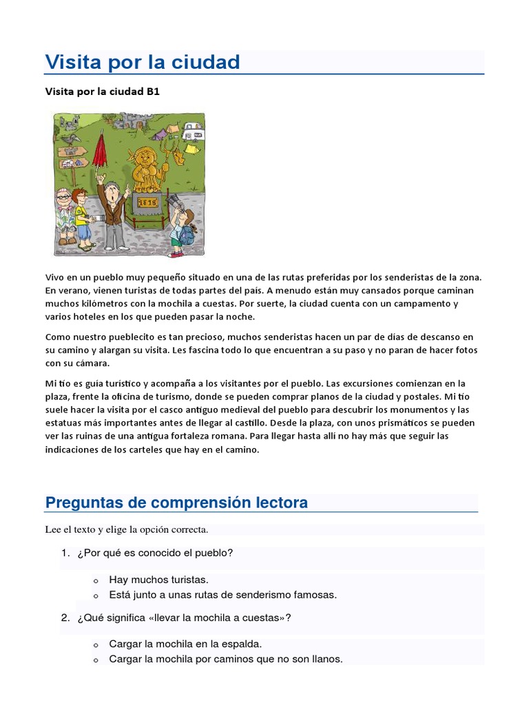 Visita Por La Ciudad (Texto - b1) | PDF