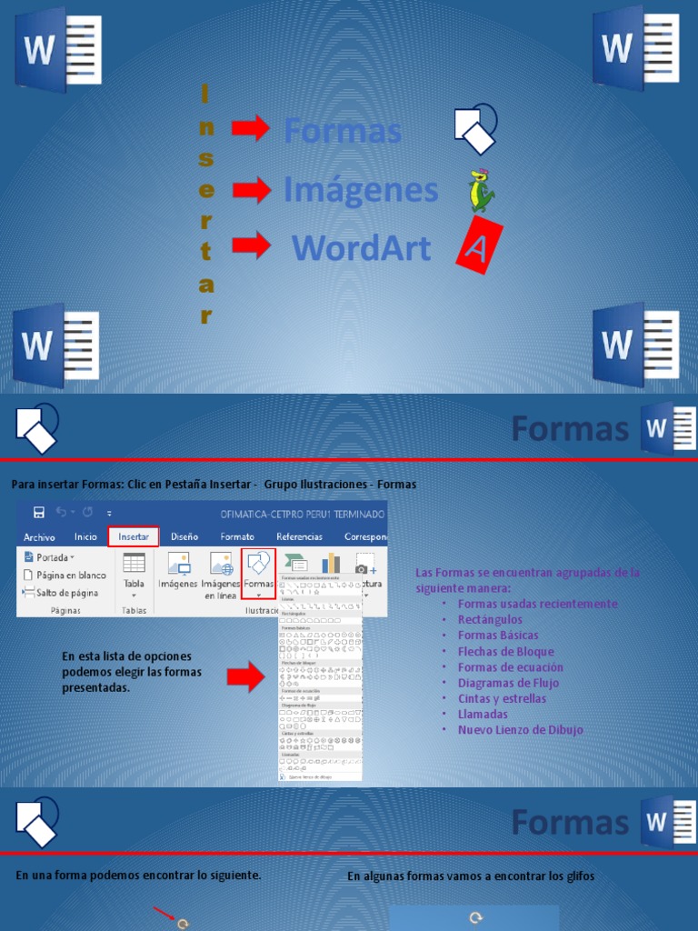 INSERTAR FORMAS E IMÁGENES EN WORD | PDF | Informática
