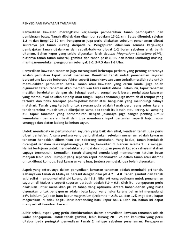 Penyediaan Kawasan Tanaman | PDF