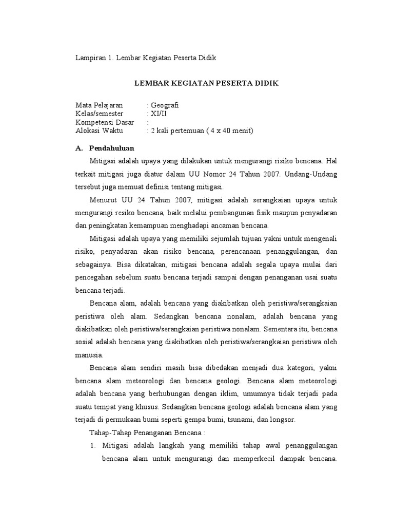 LKPD Kel Gunung Meletus | PDF | Sains & Matematika