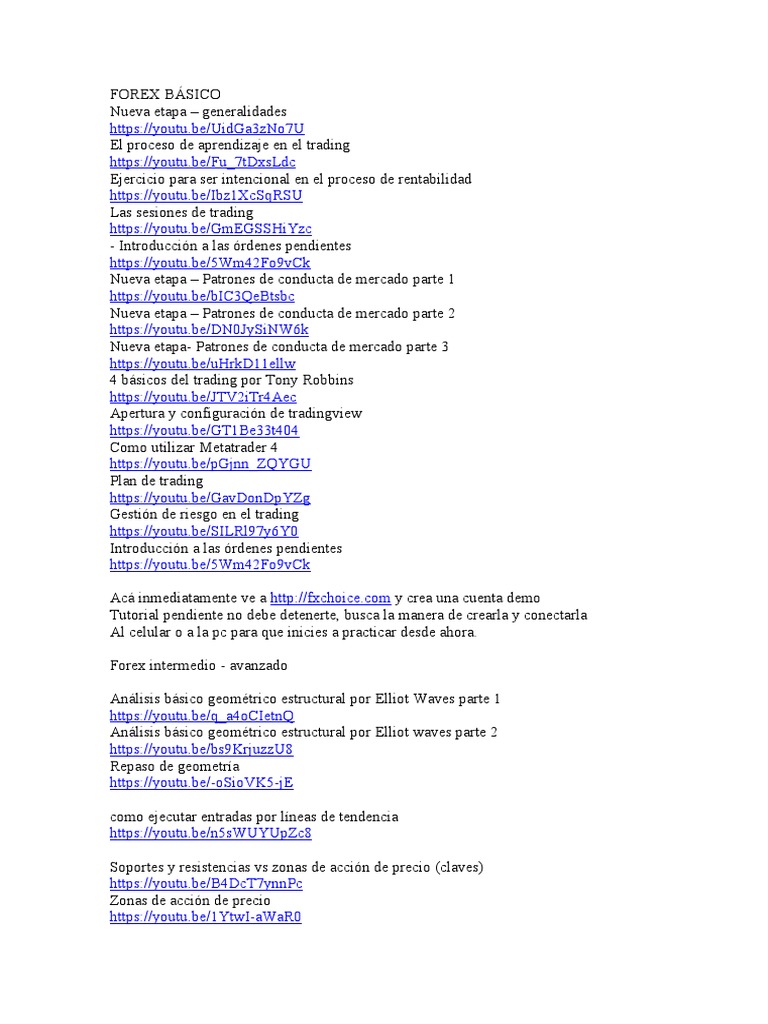 Forex Basico | PDF | Mercados financieros | Mercado (economía)