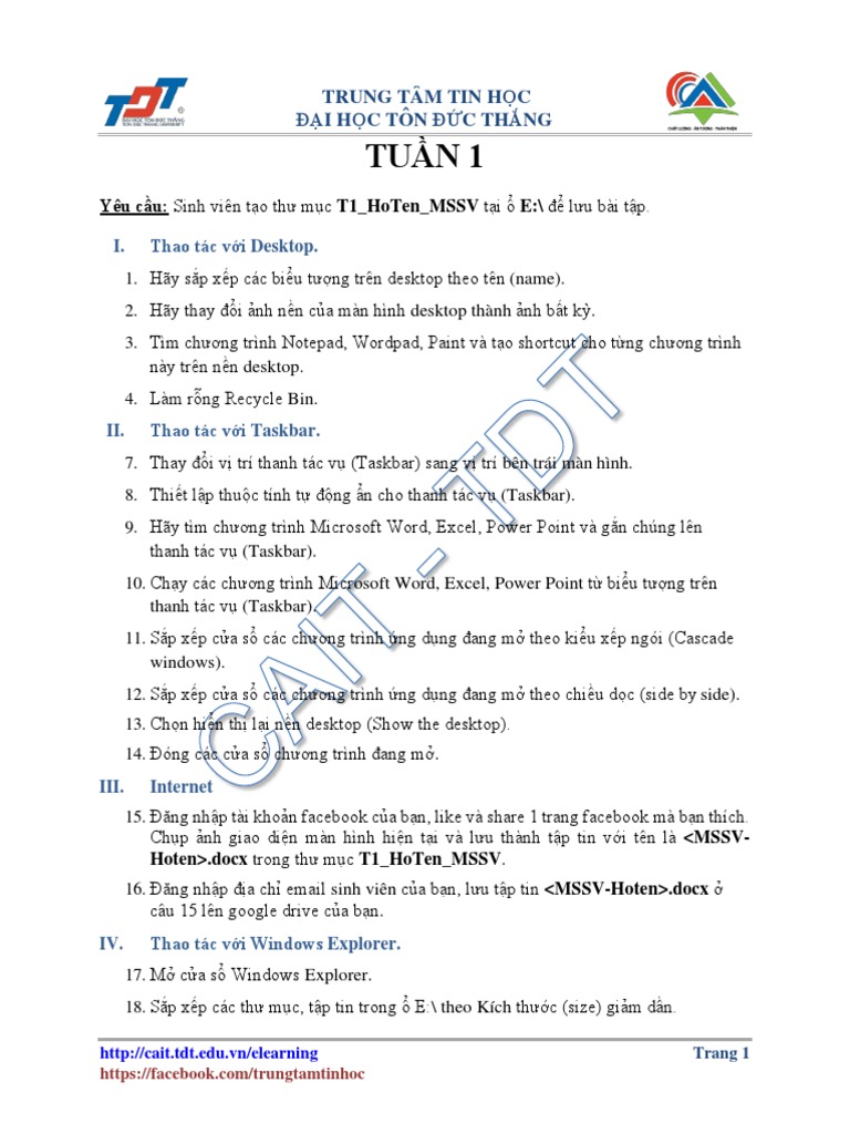 Bai Tap Tuan 1 | PDF