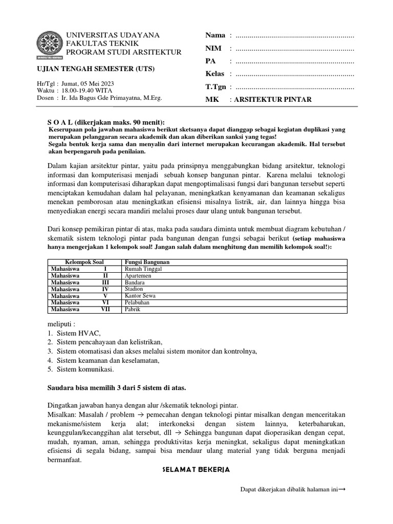 UTS Reguler (05 Mei 2023) | PDF