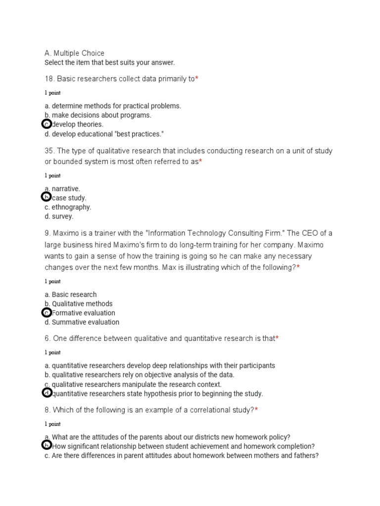 CASE STUDY 2 Multiple Choice Complete 1 | PDF | Survey Methodology ...