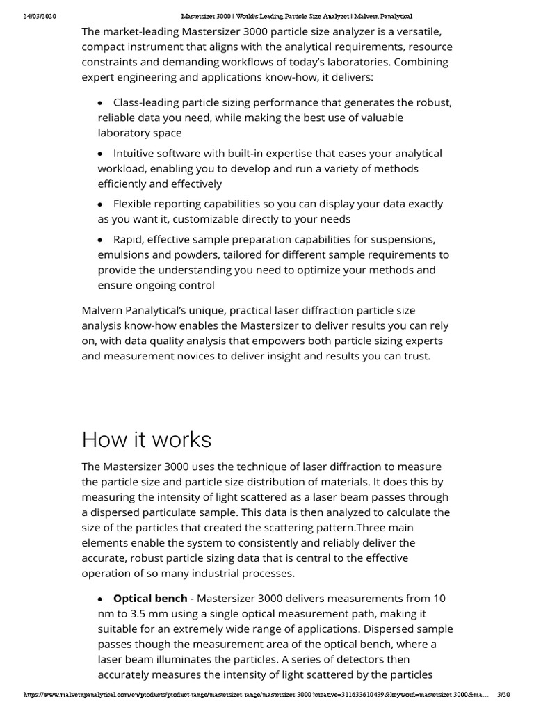 Mastersizer 3000 How It Works | PDF | Particle Size Distribution ...