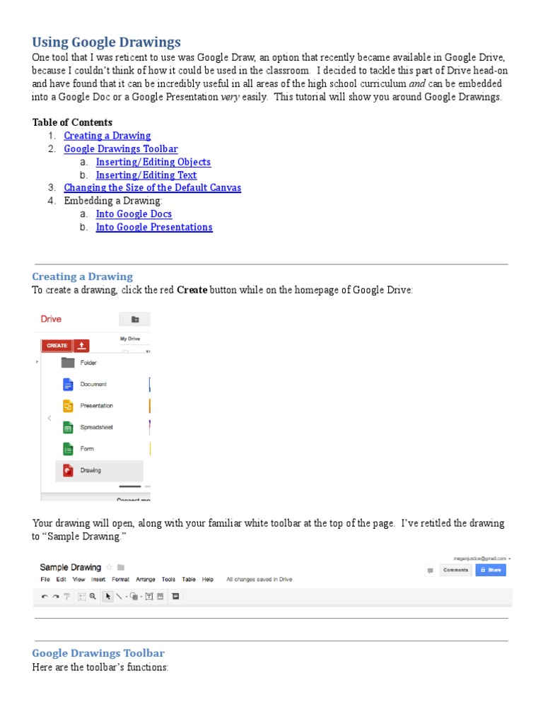 How To Use Google-Drawings | PDF | Button (Computing) | Computing
