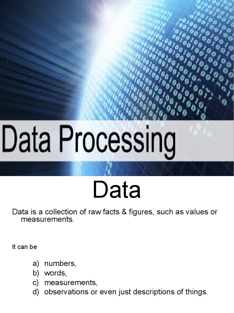 15 Dataprocessing | PDF | Data | Input/Output