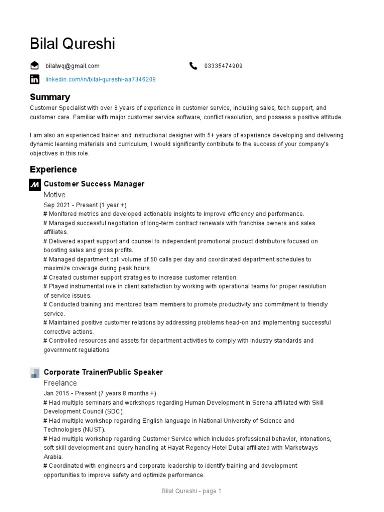 Resume Bilal Qureshi | Download Free PDF | Marketing | Social Media