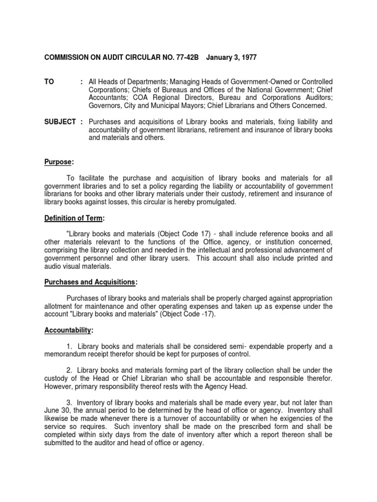 C77-42B Accountability | Download Free PDF | Libraries | Insurance