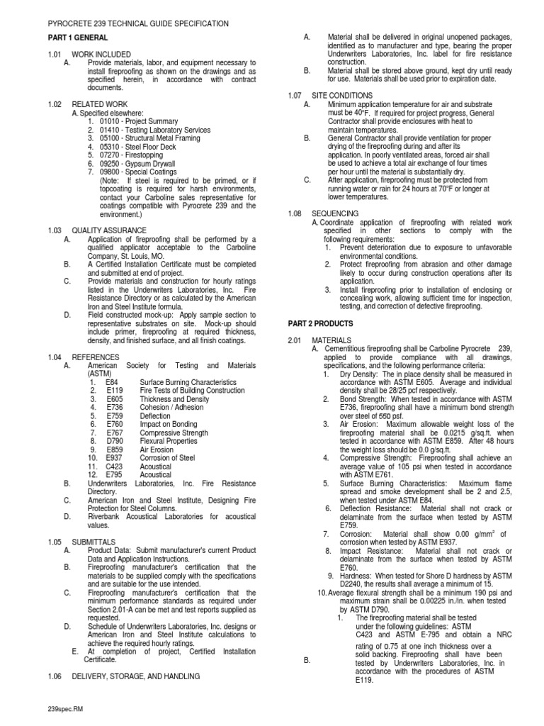 PC 239 Technical Guide Specification | PDF | Specification (Technical Standard) | Secondary ...