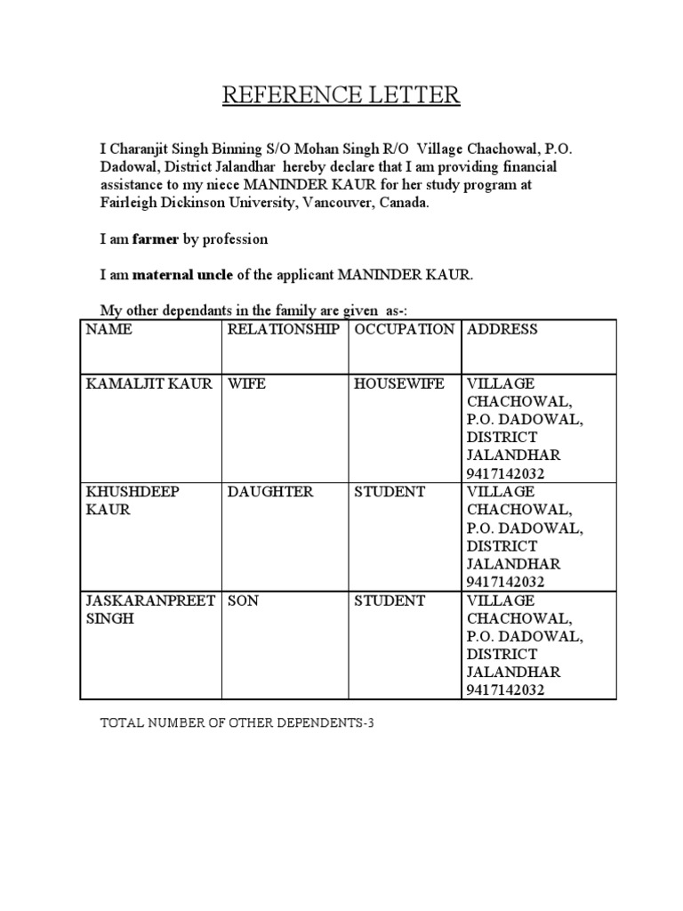 Reference Letter | PDF | Social Science | Wellness
