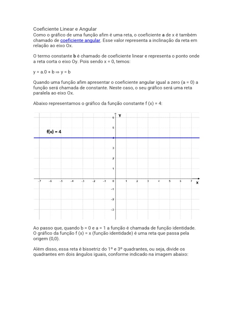 Coeficiente Linear e Angular | PDF