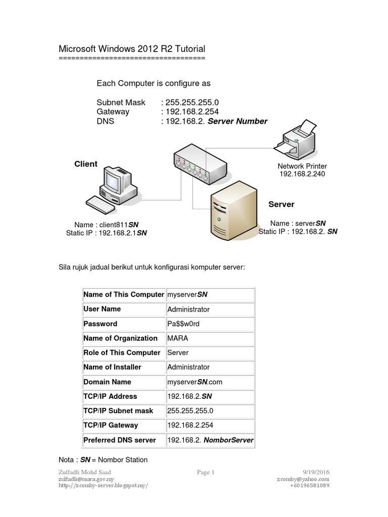 WindowsServer2012R2-Tutorial v2 | PDF | Ip Address | Domain Name System