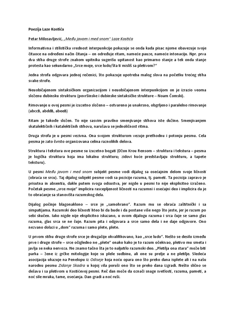 Poezija Laze Kostića | PDF