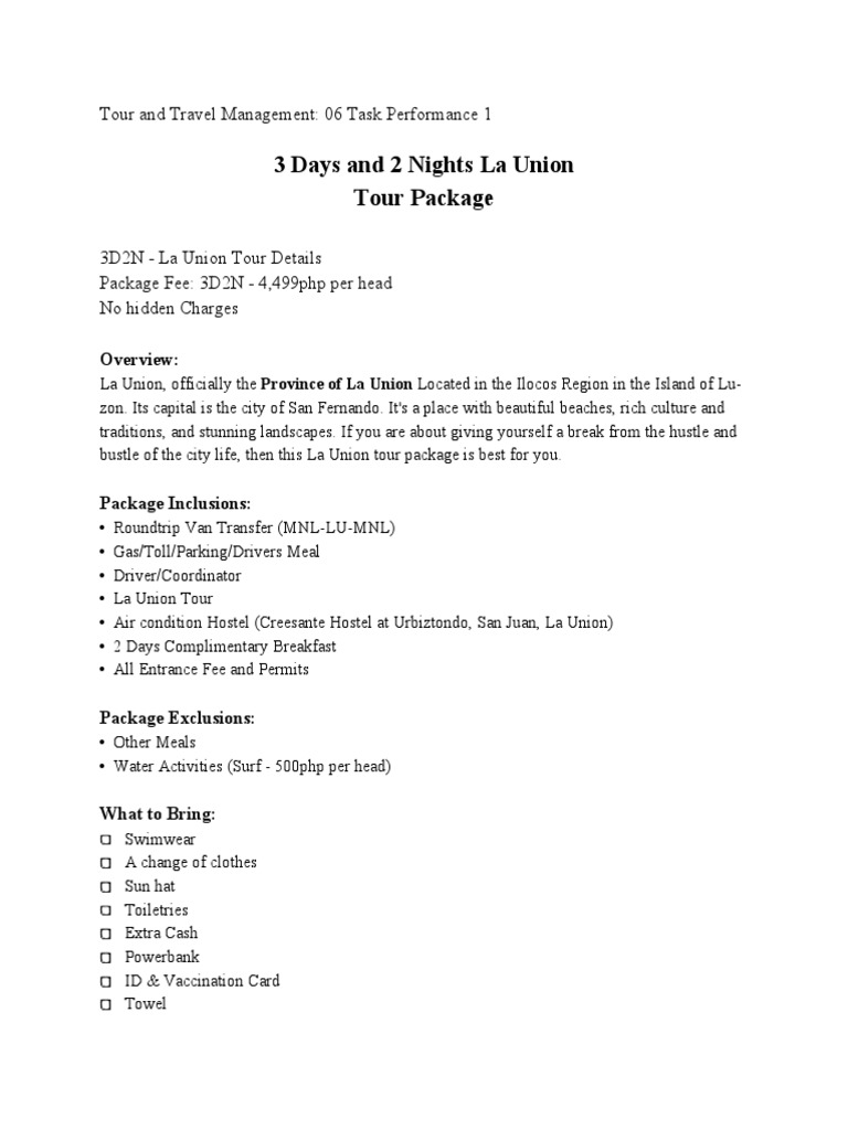 06 Task Performance 1 | PDF | Food And Drink